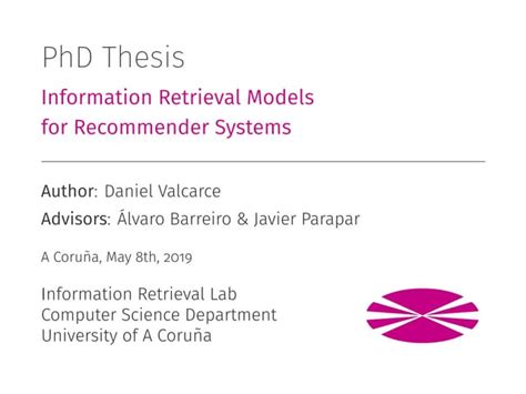 Information Retrieval Models For Recommender Systems Phd Slides Pdf Search Internet