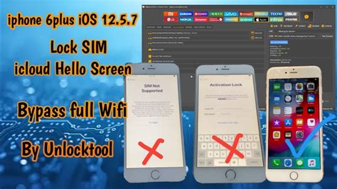 Iphone 6plus Ios 12 5 7 Lock Sim Icloud Hello Screen Bypass Full Wifi By Unlocktool Youtube