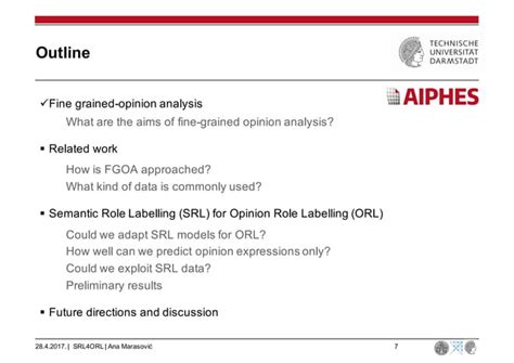 Srl4orl Semantic Role Labelling For Opinion Role Labelling Ppt