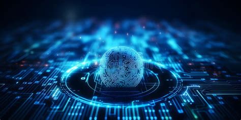 Digital Fingerprint Within Matrix Of Code Biometric Scan For Secure Access Control Concept