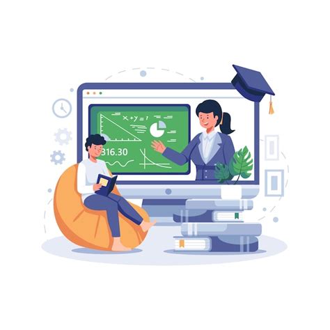 premium vector online learning concept vector illustration