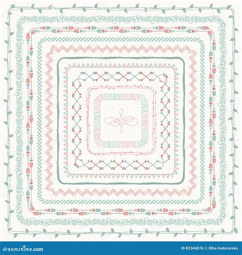 Vector Colorful Hand Drawn Doodle Frames And Borders Stock Vector Illustration Of Decoration