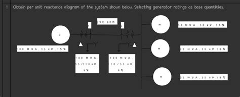Solved 1 Obtain Per Unit Reactance Diagram Of The System