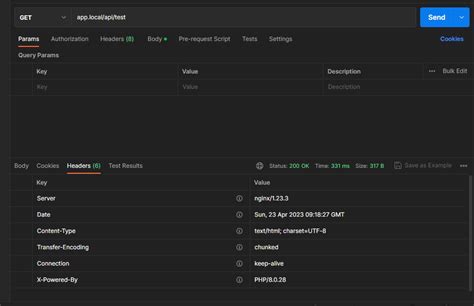 Laravel Docker Container Always Returns Code 200 And Content Type