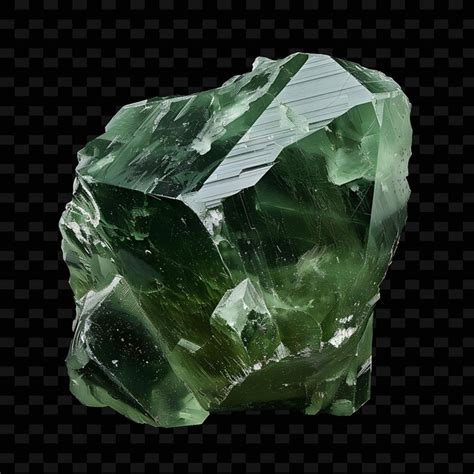 Premium Psd Png Serpentine Crystal With Irregular Shape Green Color And Opaq Gradient Object