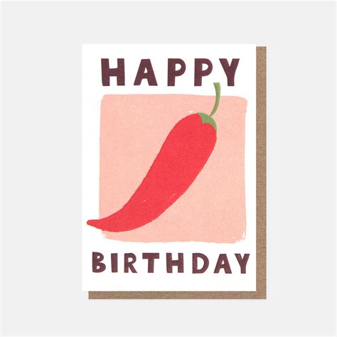Chilli Pepper Happy Birthday Card Caroline Gardner