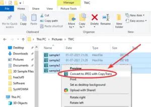 Batch Convert HEIC To Using Context Menu In Windows