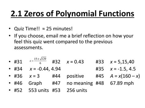 PPT Exploring Polynomial Functions Quiz On Zeros Applications PowerPoint Presentation ID