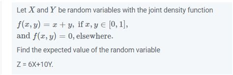 Solved Let X And Y Be Random Variables With The Joint