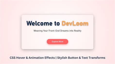 Master Css Hover And Animation Effects Stylish Button And Text Transforms Tutorial Youtube