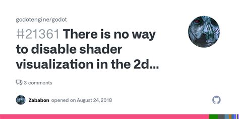 There Is No Way To Disable Shader Visualization In The D Mode Of Godot Issue