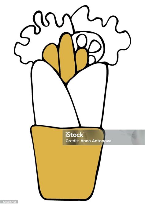 벡터 격리 요소입니다 테이크 아웃 음식으로 그림 패스트 푸드 메뉴에 대한 로고 손으로 그린 낙서 샤와르마 자이로 0명에 대한 스톡 벡터 아트 및 기타 이미지 Istock