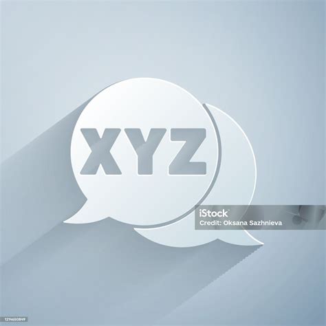 Paper Cut Xyz Coordinate System Icon Isolated On Grey Background Xyz Axis For Graph Statistics