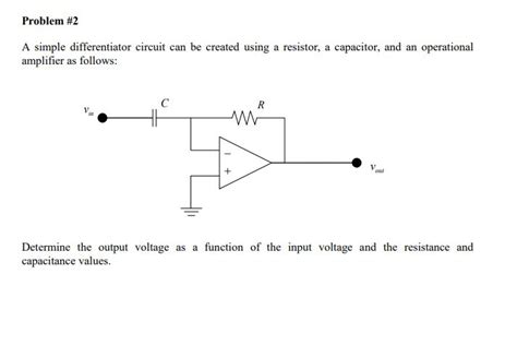 Solved Problem A Simple Differentiator Circuit Can Be Chegg