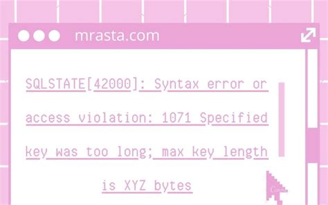 1071 Specified Key Was Too Long Laravel Migration Error Mrasta