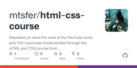 Github Mtsferhtml Css Course Repository To Store The Code Of The Youtube Clone And 100
