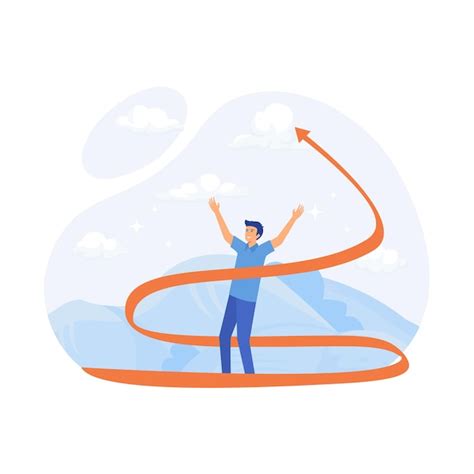 Premium Vector Growth Spiral Vector Illustration Business Development Flat Tiny Persons Concept