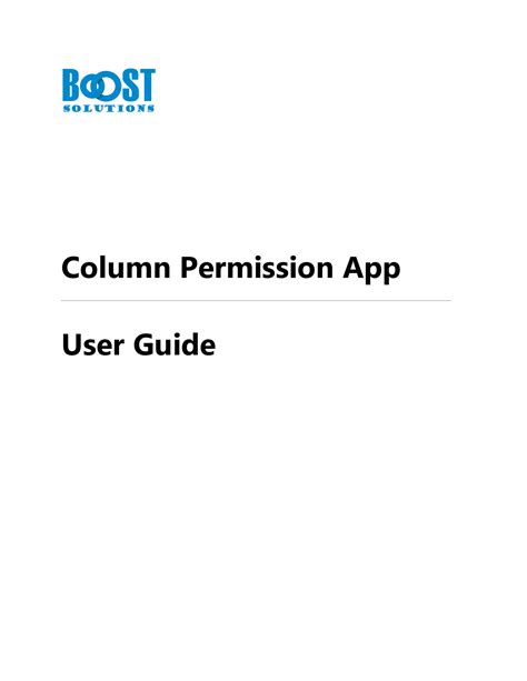 Column Permission App User Guide Boostsolutions