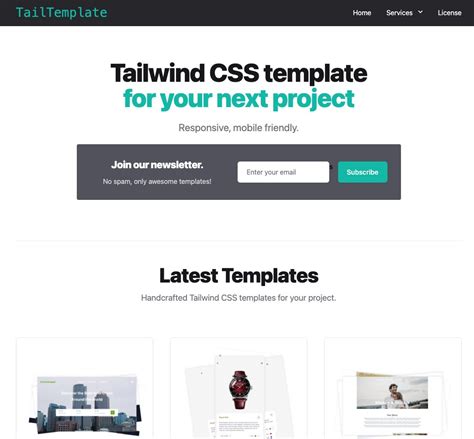 Top Tailwind CSS Template Sites TailTemplate