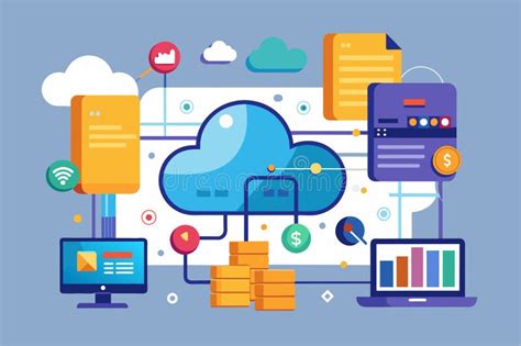Visual Representation Of Cloud Data Management Showcasing Information Flow And Digital