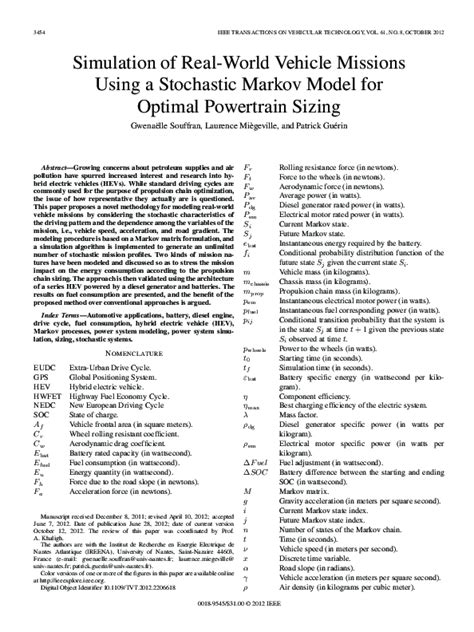 pdf simulation of real world vehicle missions using a stochastic