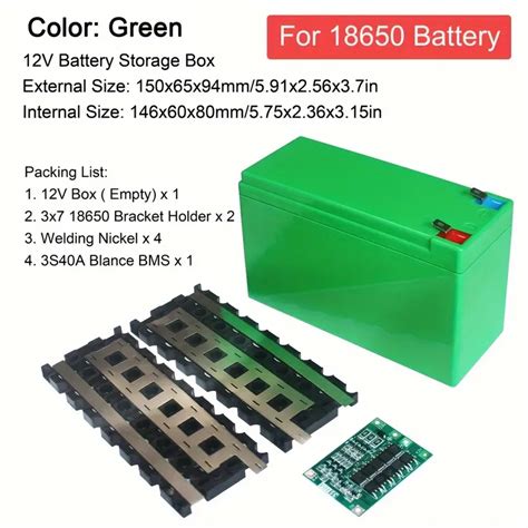 1 세트 18650 리튬 배터리 상자 12v 리튬 배터리 상자 Diy 조립 충전식 배터리 37 그룹 186 Temu Korea