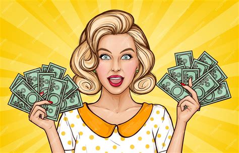 Free Vector Vector Pop Art Illustration Of Enthusiastic Girl With