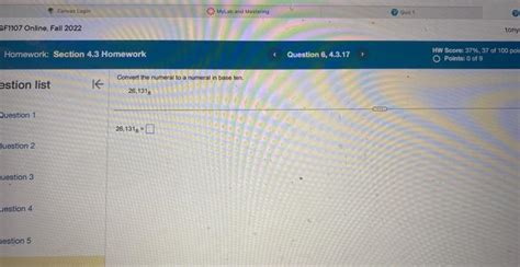 Solved Estion Li 2uestion 1 Convert The Numeral To A Numeral