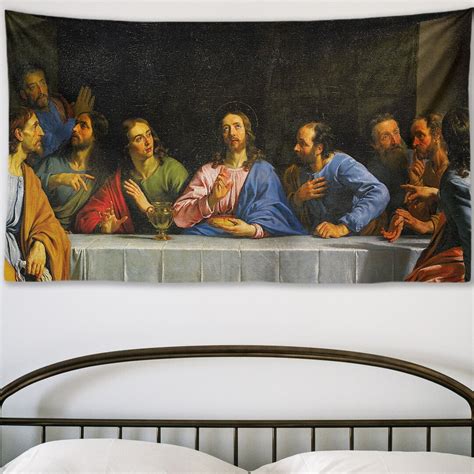 The Last Supper Wall Art The Last Supper Tapestry Living Etsy Uk