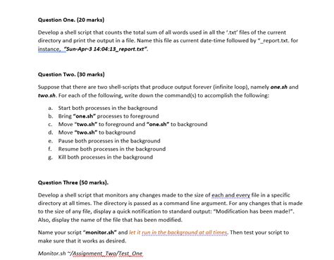Solved Question One Marks Develop A Shell Script That Chegg