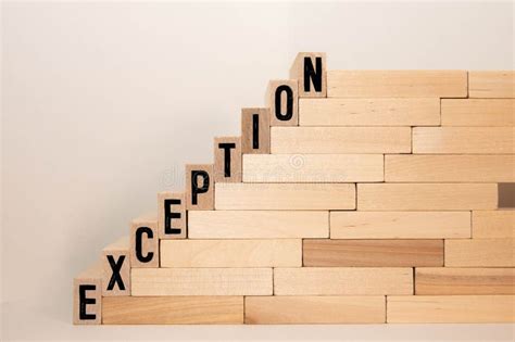 Exception Word Letters On Wooden Blocks Stock Image Image Of Selfconfidence Post 342860685