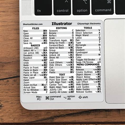 Synerlogic Adobe Illustrator Quick Reference Keyboard Guide Shortcut