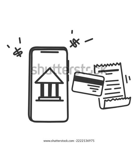 Hand Drawn Doodle Mobile Phone Banking Stock Vector Royalty Free 2222136975 Shutterstock
