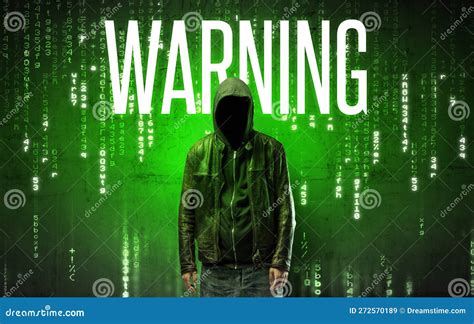 Faceless Hacker With Inscription Concept Stock Image Image Of