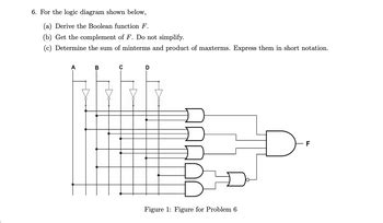Answered 6 For The Logic Diagram Shown Below A Derive The Boolean