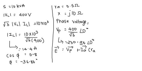 Solved A 1100 Kva 12 Kv Three Phase Wye Connected Alternator Having A Resistance Of 3 Ω Per