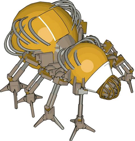 Yellow Robot Bug Illustration Vector On White Background 34500737