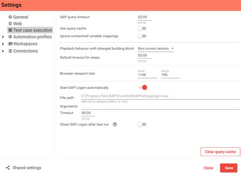 Settings Test Case Execution Suxxesso