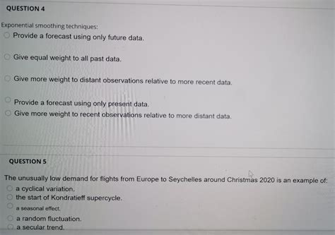 solved question 4 exponential smoothing techniques o