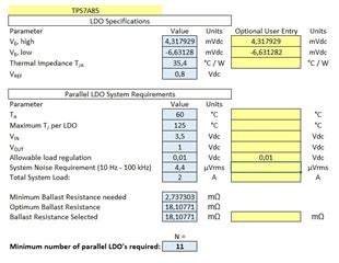 TPS7A85A Parallel LDO Calculator Results Power Management Forum Power Management TI E2E
