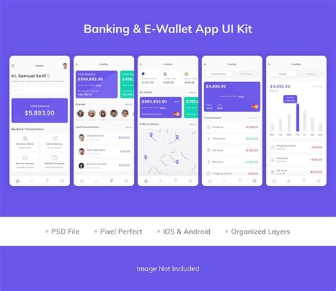 Premium PSD | Banking ewallet app ui kit