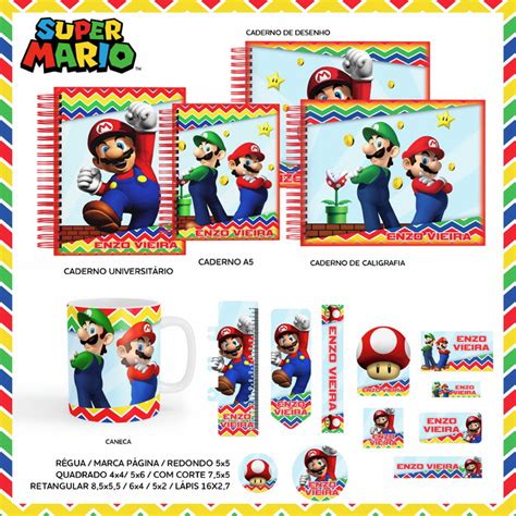 Arquivo Digital Etiqueta Escolar Super Mario A Elo