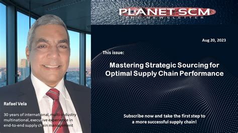 Mastering Strategic Sourcing For Optimal Supply Chain Performance