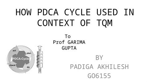 Pptx How Pdca Cycle Used In Context Of Tqm Dokumentips