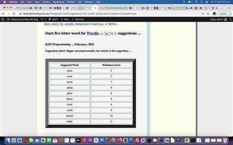 Start Word Suggestions For Wordle Sort Tutorial Robert James Metcalfe Blog
