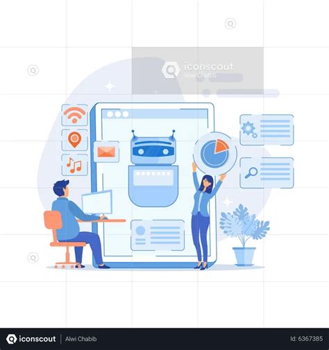 Programmers And Chatbot Processing Natural Language Illustration Free Download Business