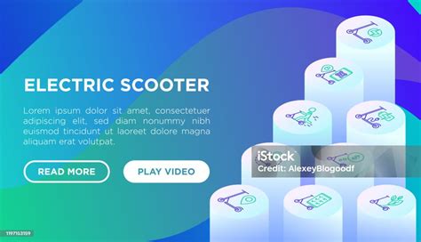 공유 서비스 모바일 앱 Qr 코드 주차 헬멧 에코 전송 포인터 얇은 라인 아이소메트릭 아이콘 전기 스쿠터 웹 페이지 템플릿 현대