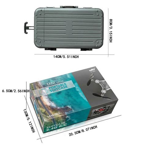 Malianggg Mini Remote Control Folding Suitcase 360 Rotating Four Axis