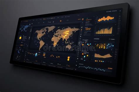 A Computer Monitor Displays A Map Of The World With Various Data Points