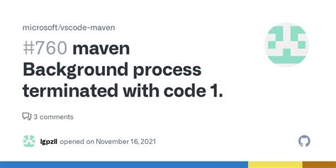 Maven Background Process Terminated With Code 1 Issue 760 Microsoft Vscode Maven GitHub